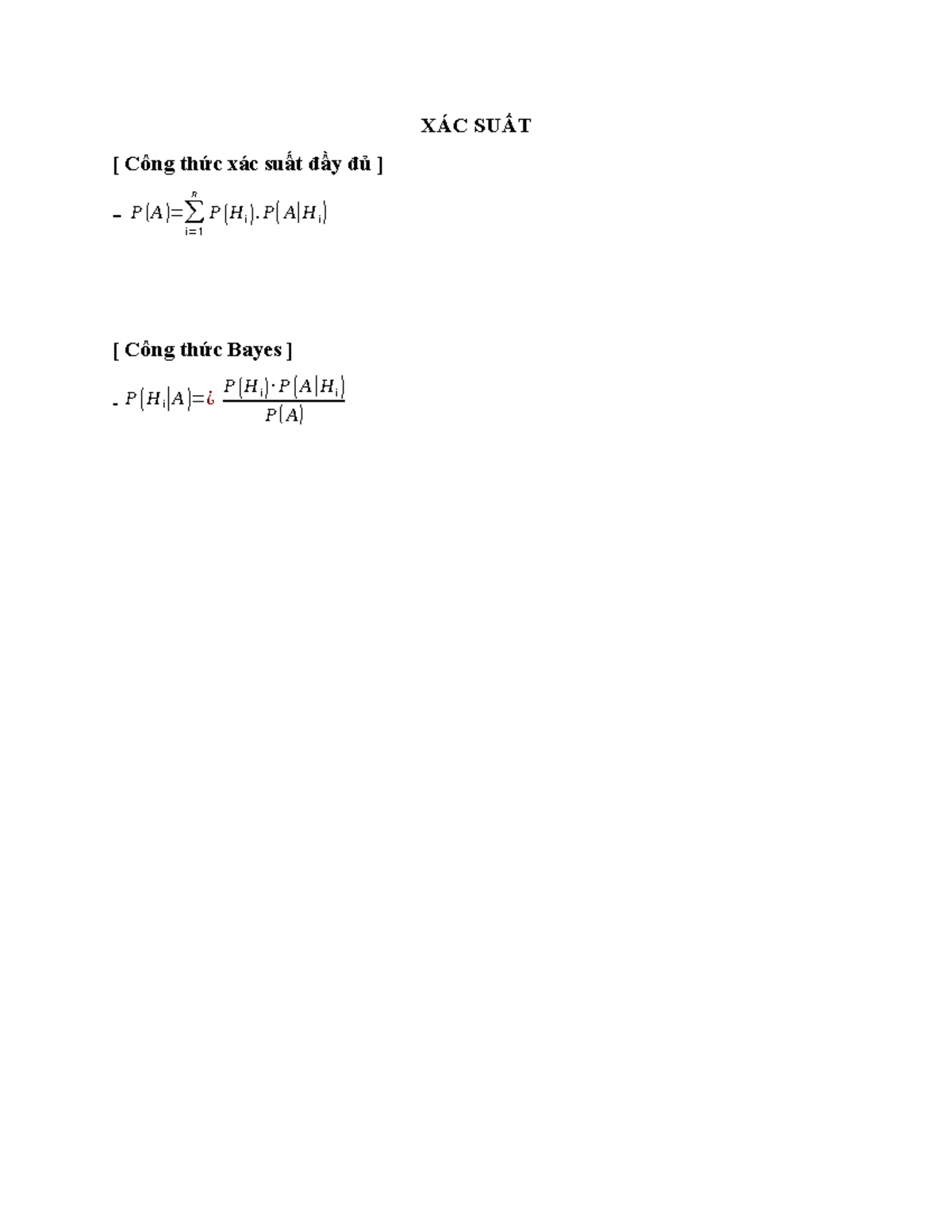 Cthuc XSTK - Công thức xác suất - ####### XÁC SUẤT ####### [ Công thức ...