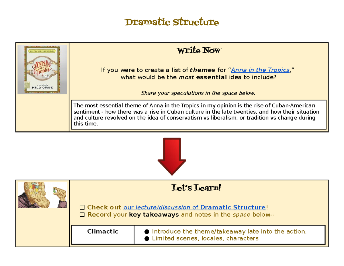 07 Dramatic Structure - Dramatic Structure Write Now If you were to ...