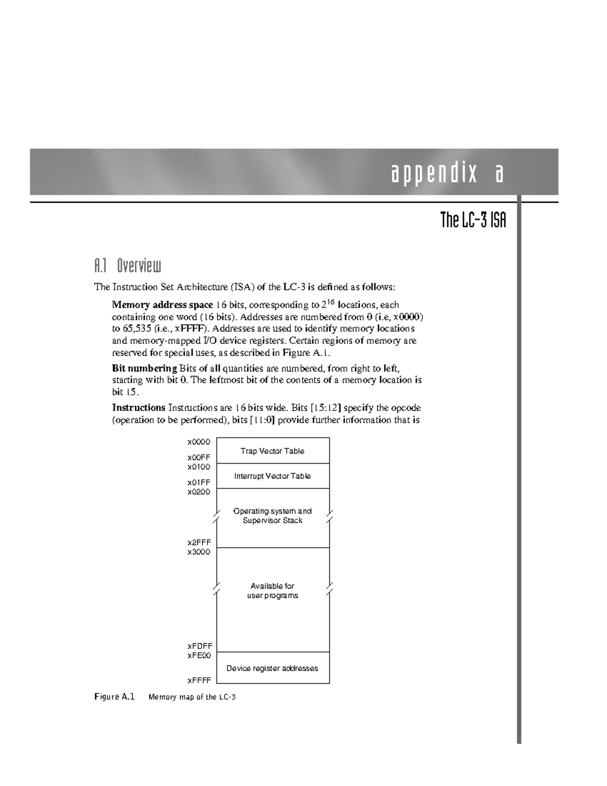 Appendix A PattPatel - a p p e n d i x a The LC-3 ISA A Overview The ...