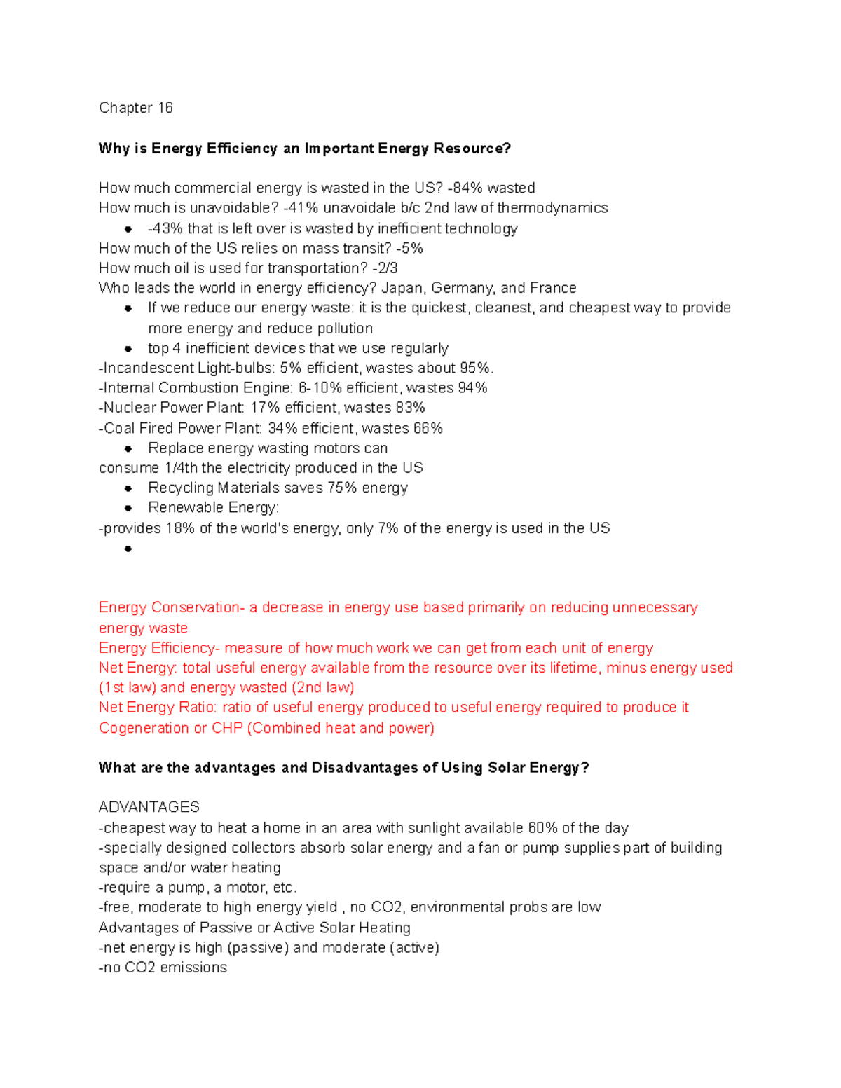 24P Camm - Chapter 16 Reading Notes - Chapter 16 Why is Energy ...