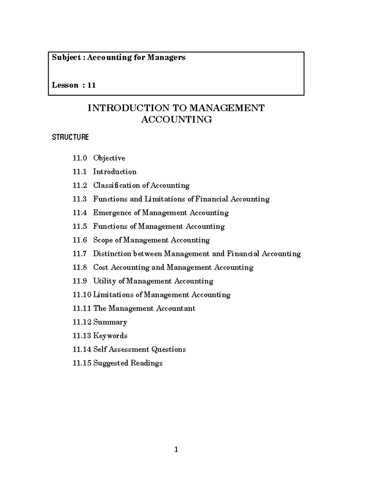 Chapter 11 - Financial accounting - Subject : Accounting for Managers ...
