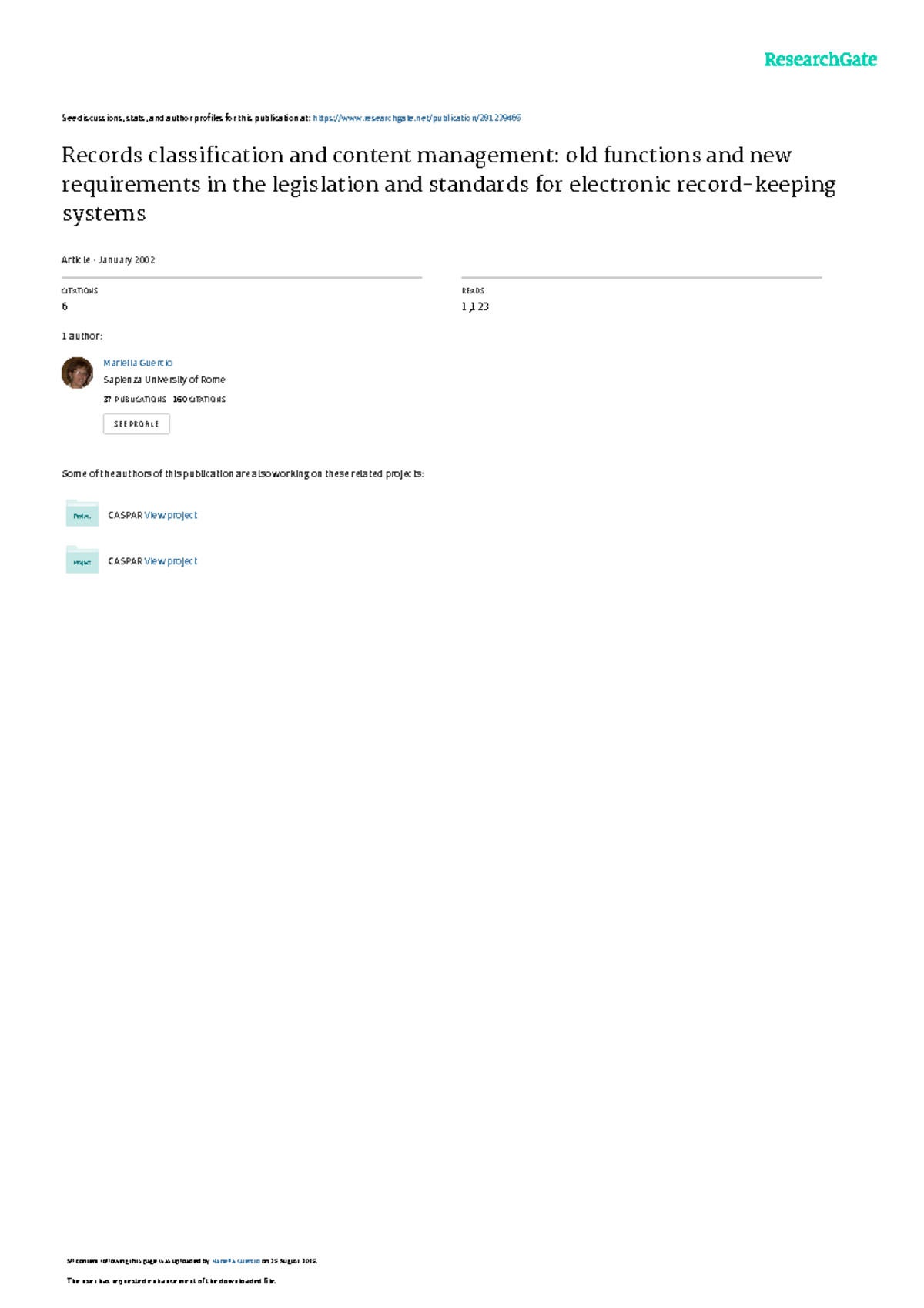 Dlm Forum Content Record Management Guercio - See discussions, stats ...