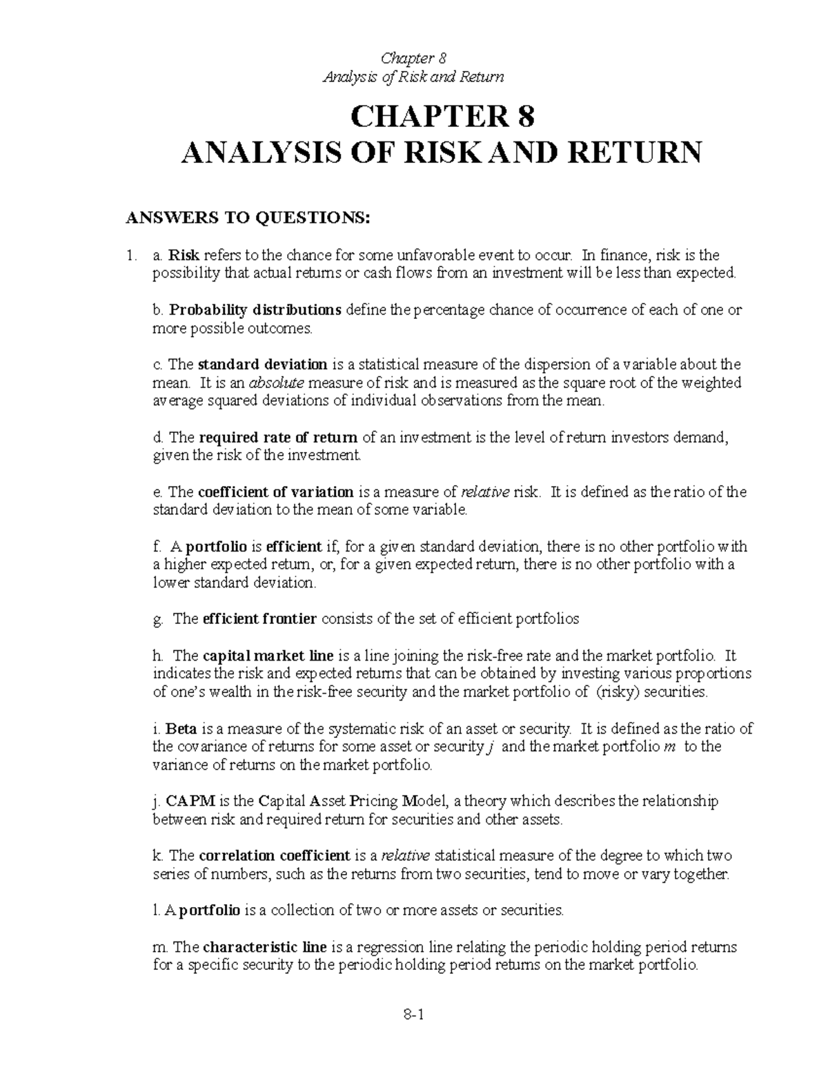 Chapter 8 - 14th - Contemporary Financial Management sol - Analysis of ...