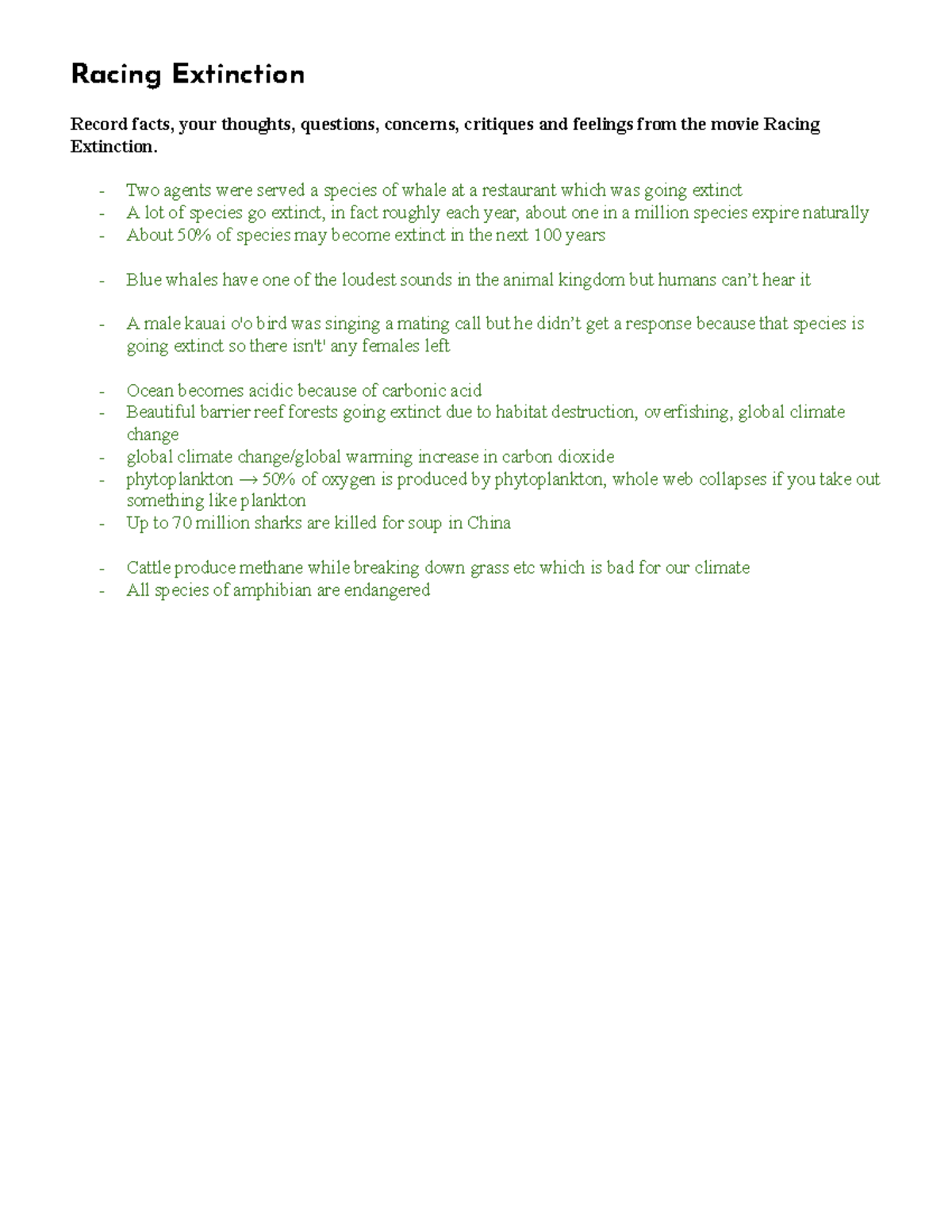 Copy of Racing Extinction 2021 - Racing Extinction Record facts, your ...