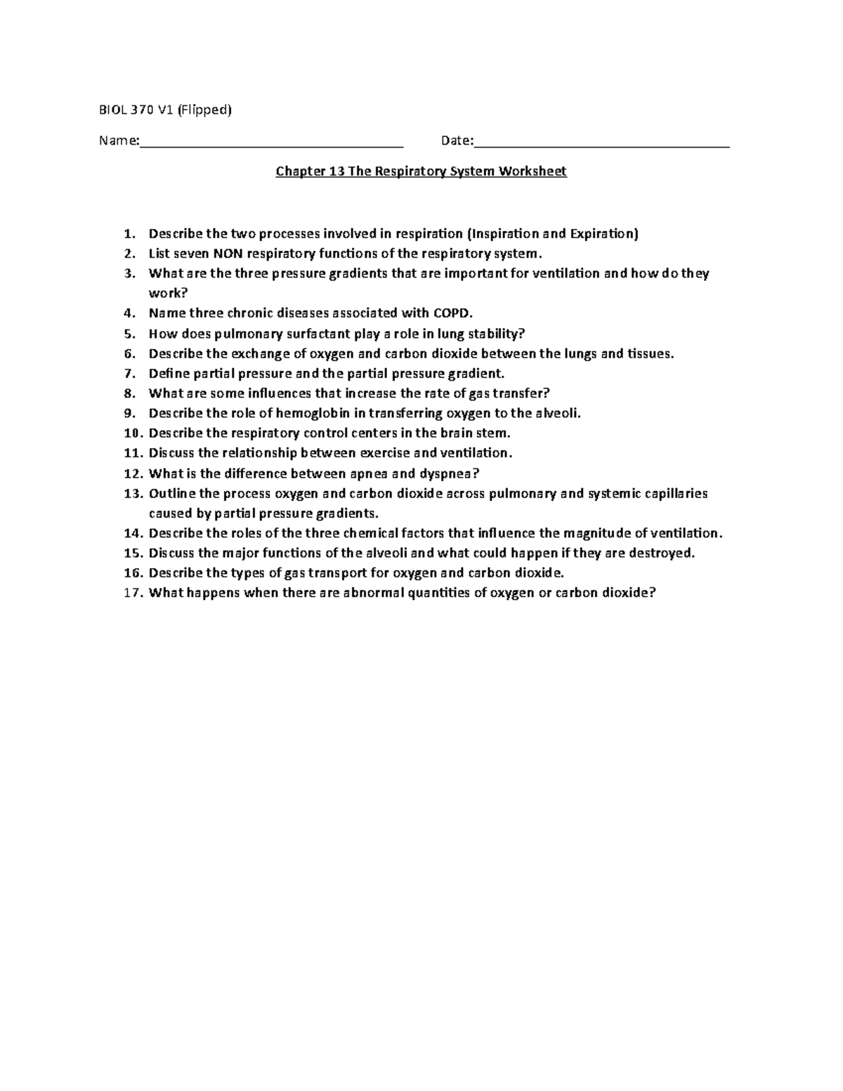 BIOL 370 V1 Flipped Chapter 13 Worksheet - BIOL 370 V1 (Flipped) - Studocu