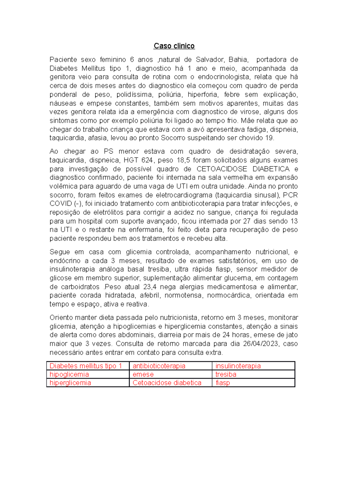 Caso clinico Raiana - dvvv - Caso clinico Paciente sexo feminino 6 anos ...