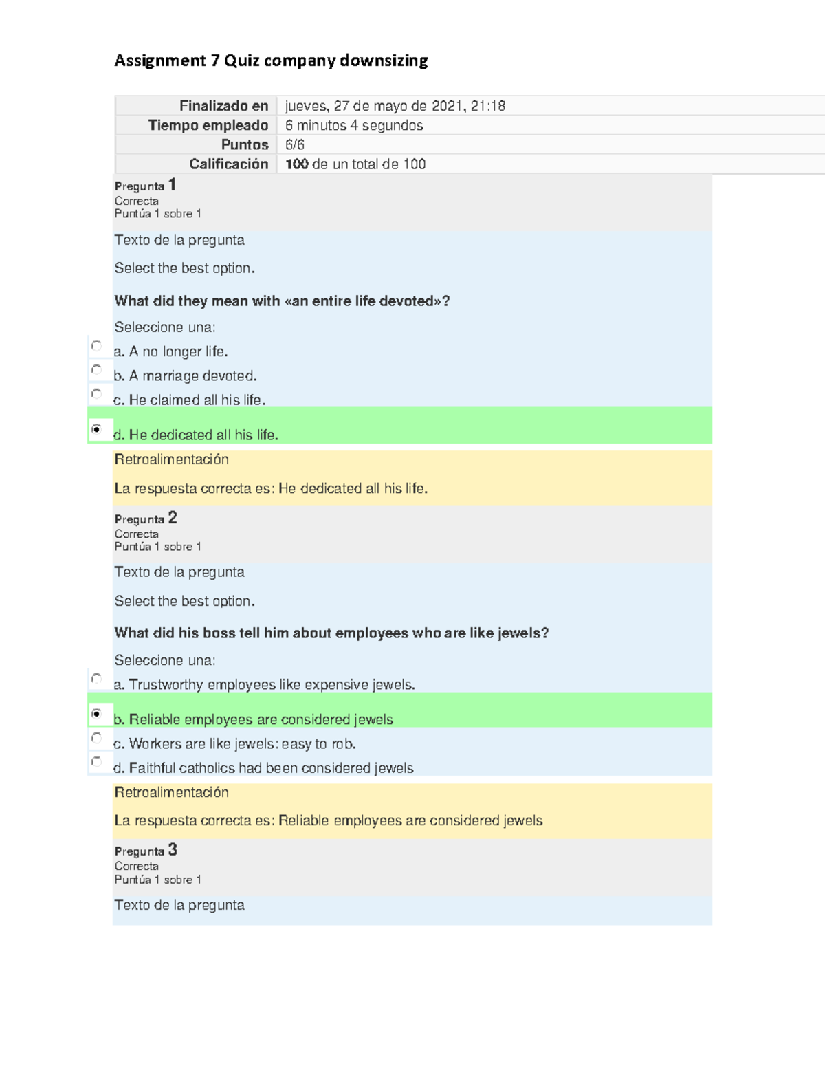 Assignment 7 Quiz company downsizing 1 - Assignment 7 Quiz company downsizing Finalizado en ...