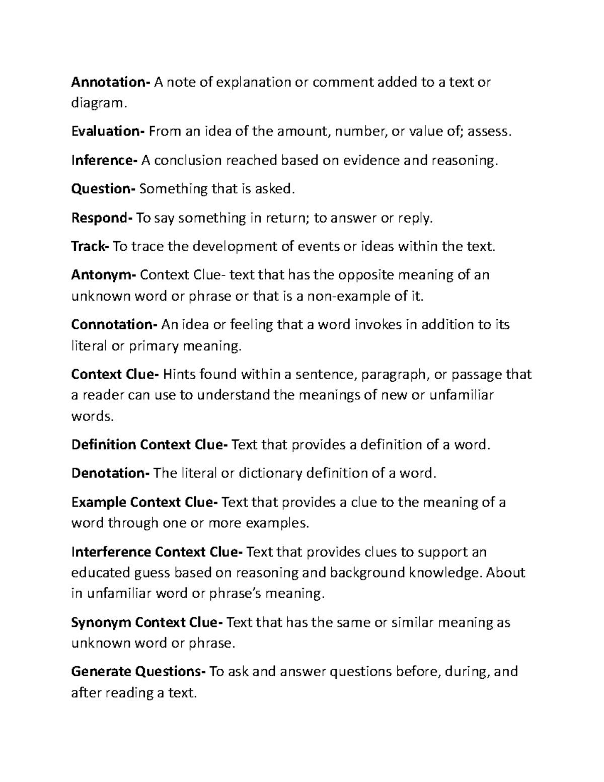 Vocab - Annotation- A note of explanation or comment added to a text or ...