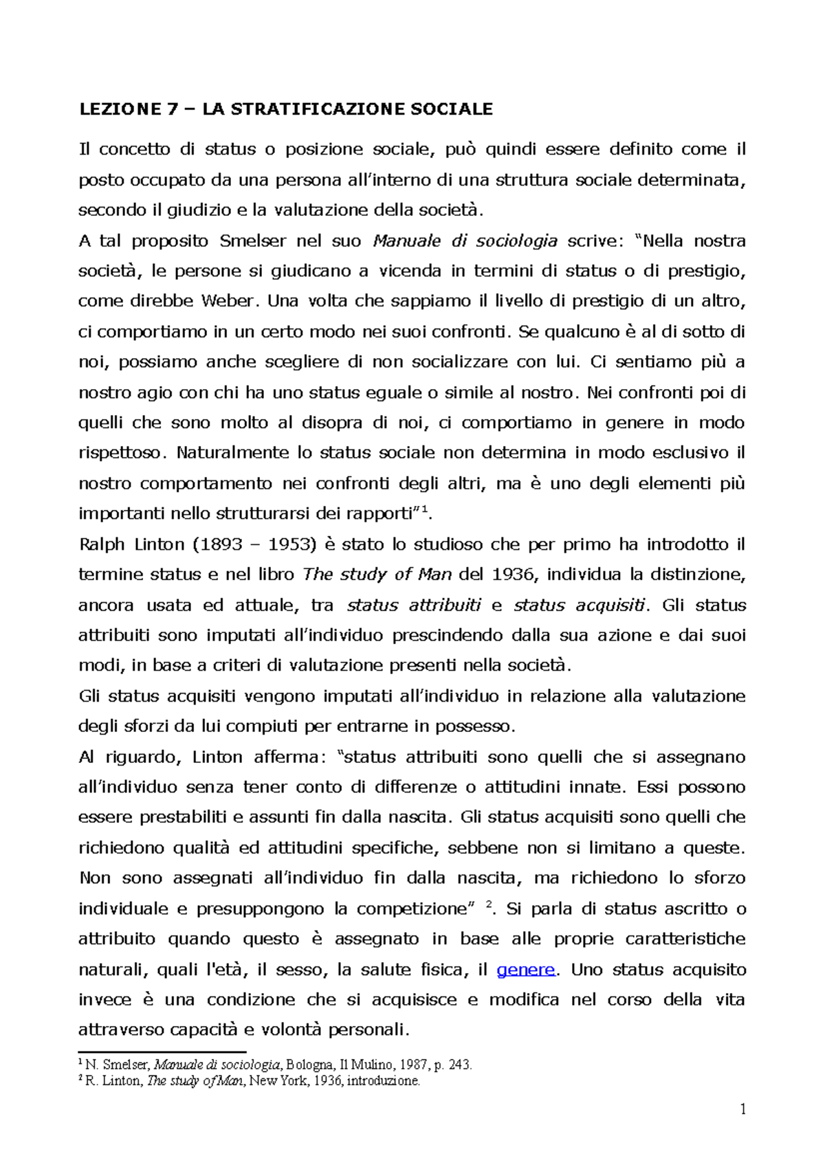 Modulo 7 la stratificazione sociale - LEZIONE 7 – LA STRATIFICAZIONE ...