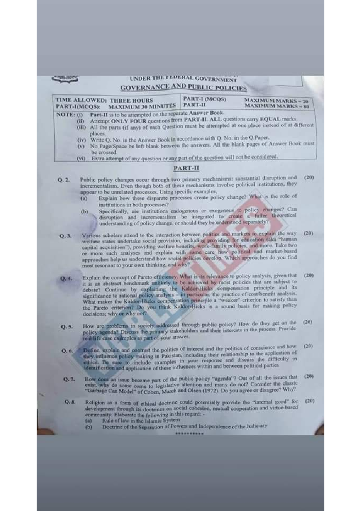 CSS-2021 all papers - Css based - UNDER THE FEDERAL GOVERNMENT ...