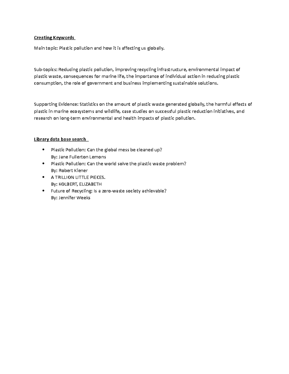 Eng 123- Module 2 (Keywords and library database) - Creating Keywords ...