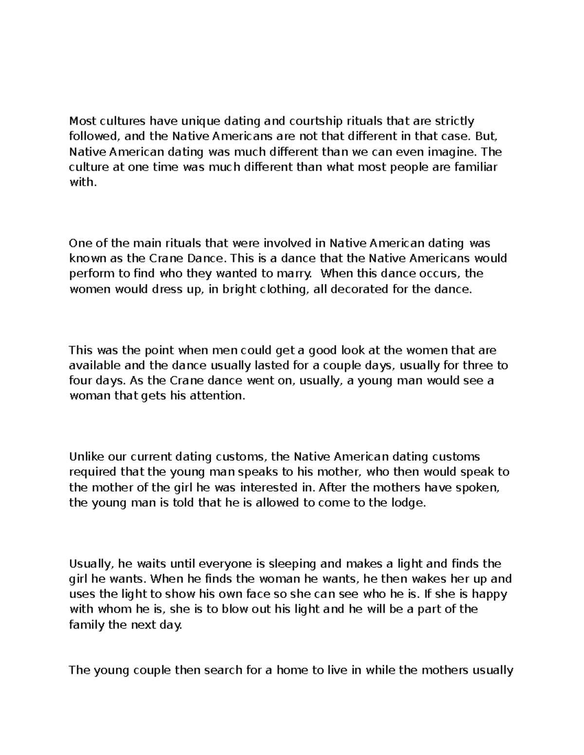 A Native American Marriage Brochure - Most cultures have unique dating ...