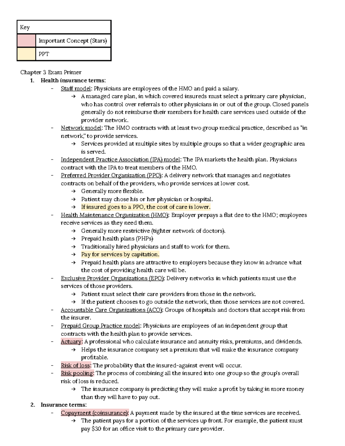 HSA 3111 Chapter #3 - Lecture Notes - HSA 3111 - FAU - Studocu
