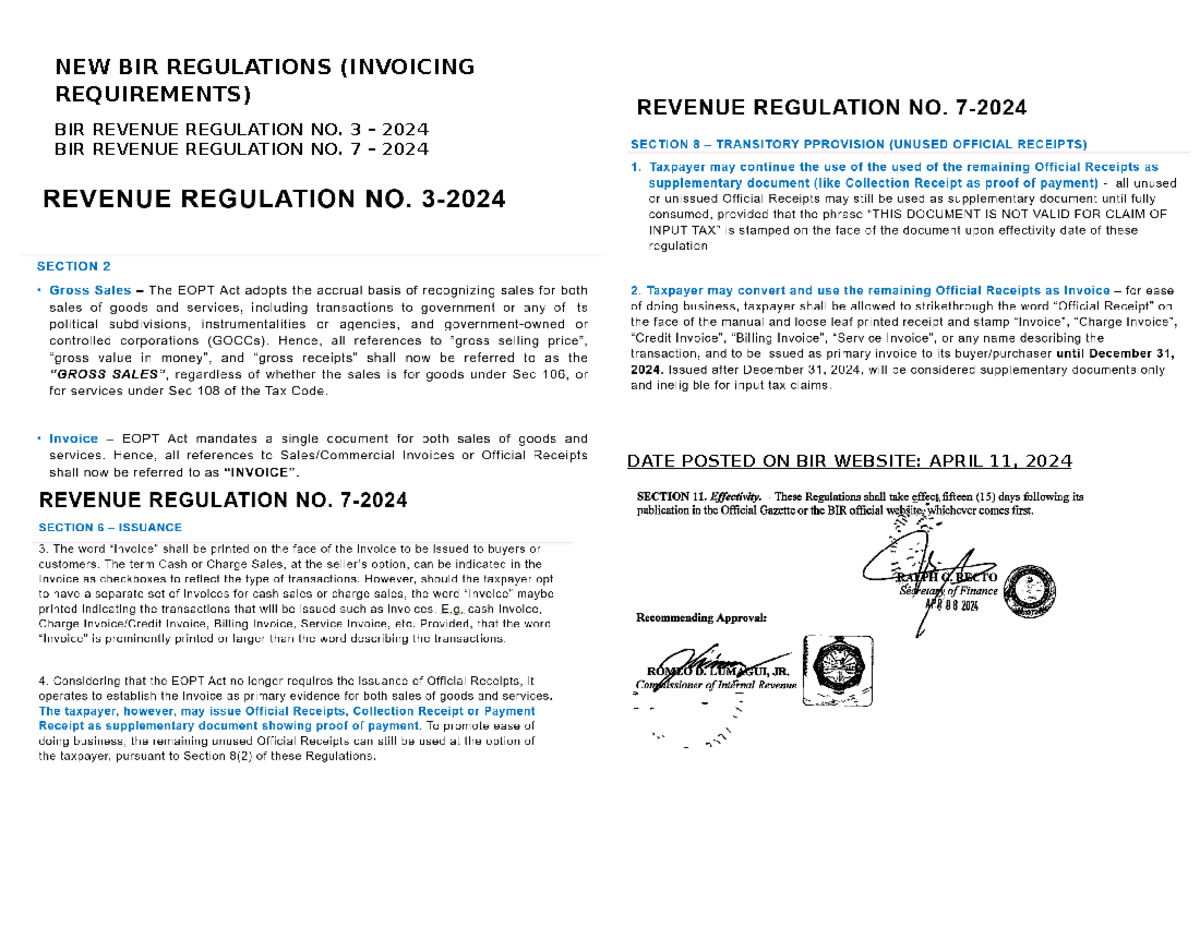 FOR Supplier - EOPT - info tech - NEW BIR REGULATIONS (INVOICING ...