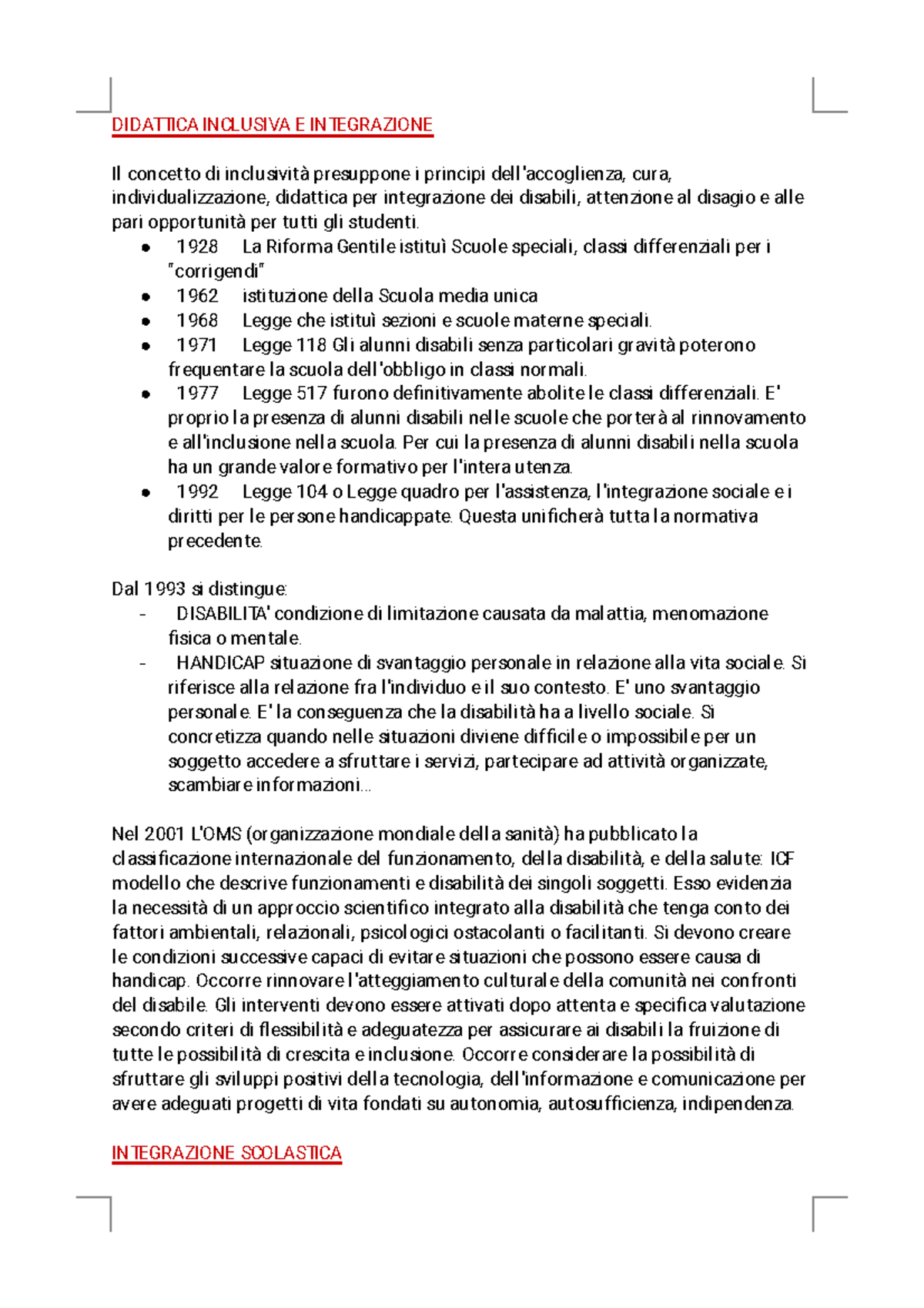 Didattica Inclusiva E Integrazione - DIDATTICA INCLUSIVA E INTEGRAZIONE ...
