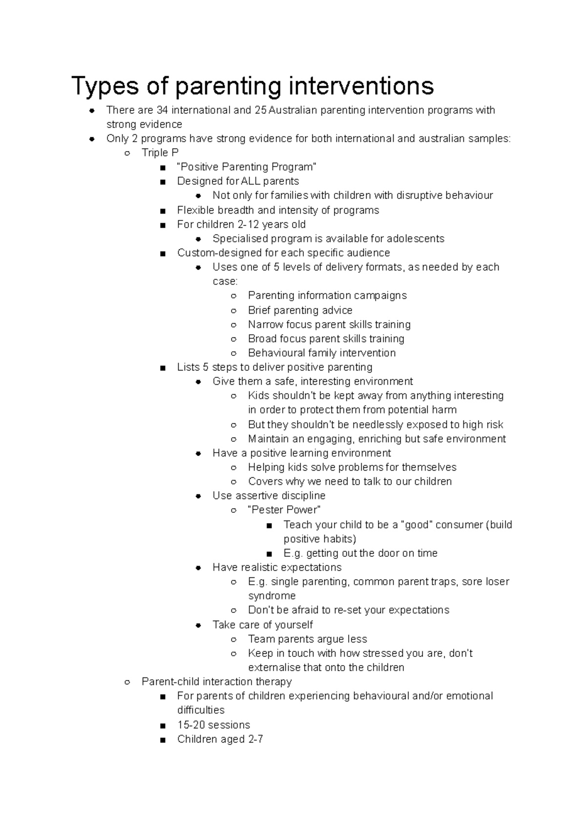 Types of parenting interventions - getting out the door on time Have ...