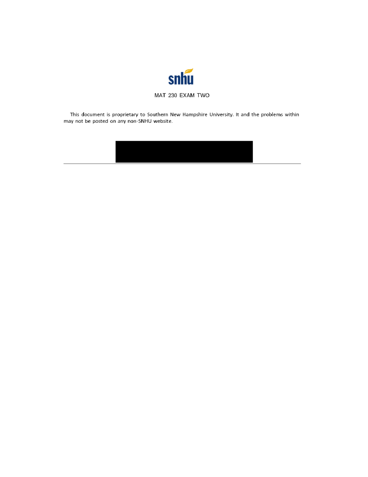 MAT 230 EXAM 2 - module 7 exam 2 - MAT230 - Studocu