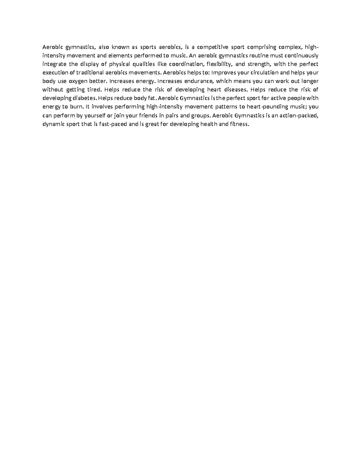 Aerobic gymnastics - //P[L'L; - Aerobic gymnastics, also known as ...