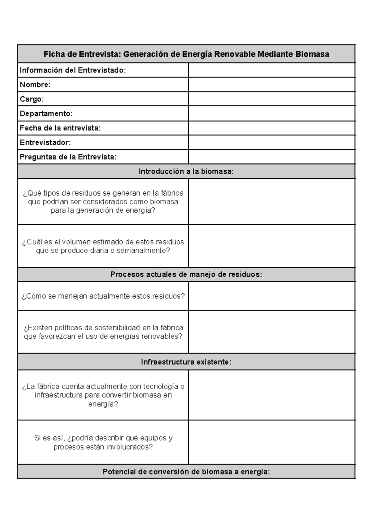 Ficha de Entrevista - MNMNMN - Ficha de Entrevista: Generación de ...