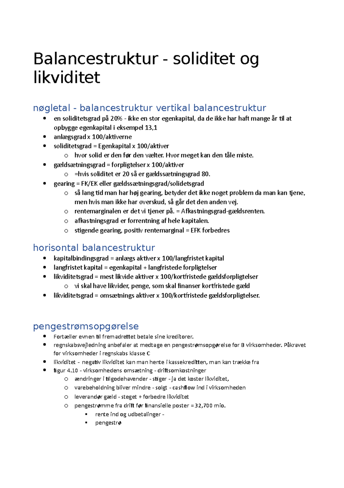 Balancestruktur, beregning af opgaver - Balancestruktur - soliditet og ...