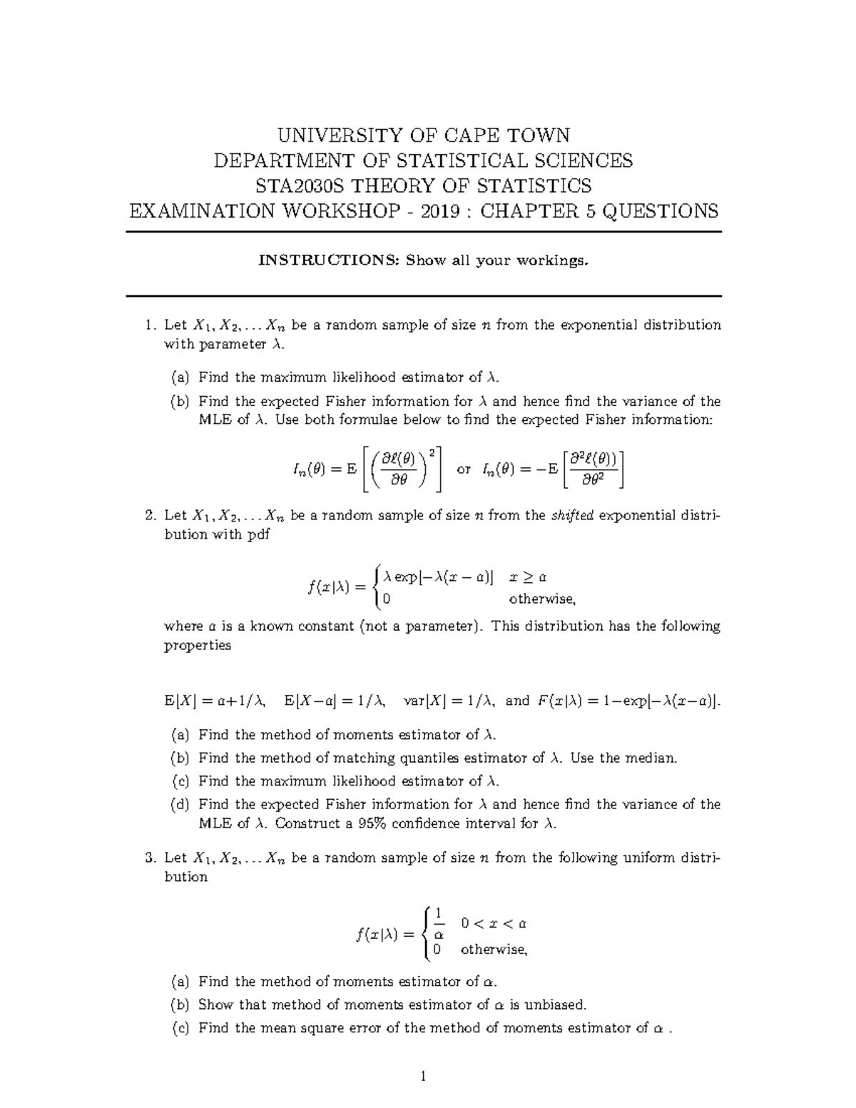STA2030S Exam Workshop Ch5 Questions - UNIVERSITY OF CAPE TOWN ...