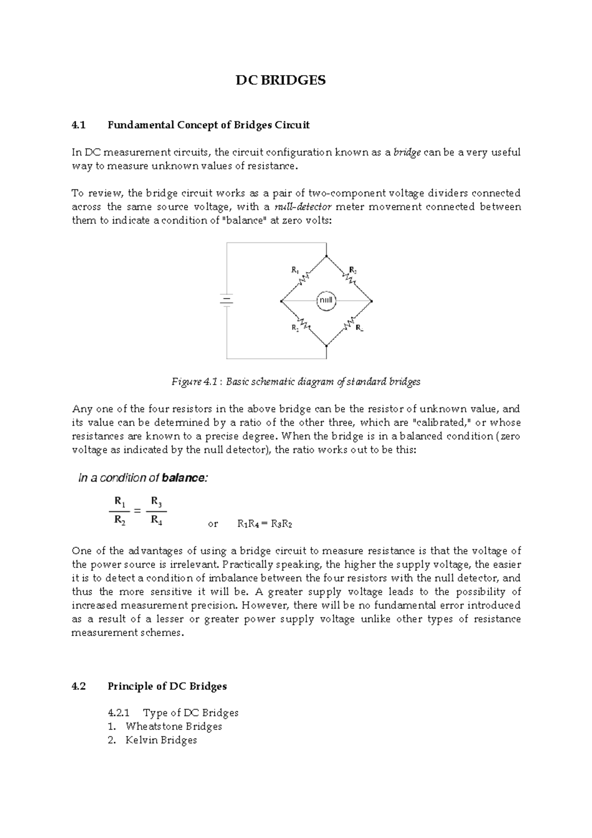 Module 3 part 1 - In DC measurement circuits, t way to measure unknown ...