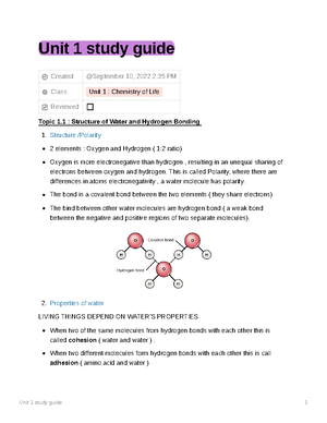 Unit 1 Resources AP Biology - A feature of organic compounds NOT found ...