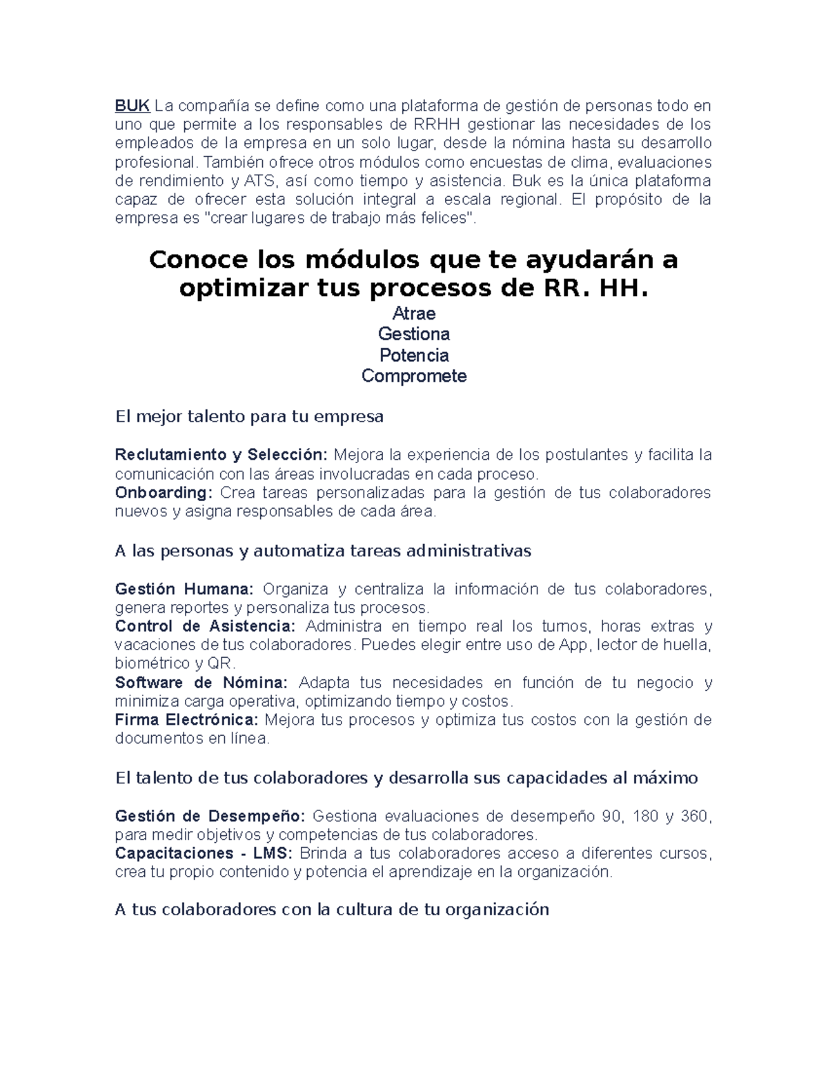 Software BUK optimiza tus procesos de RRHH - BUK La compañía se define ...