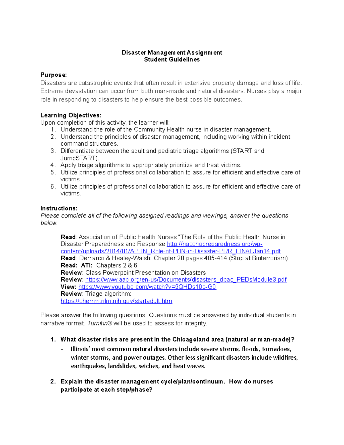 Disaster Management Assignment Pre Brief - Disaster Management ...
