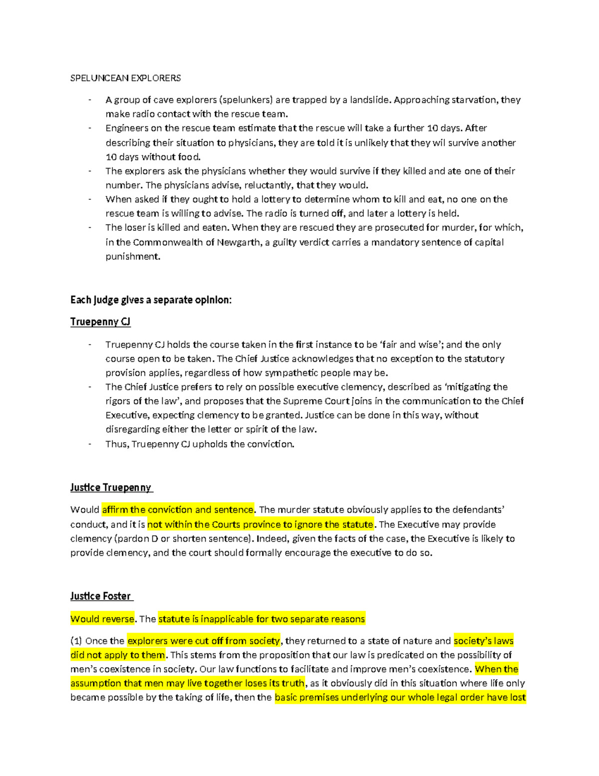 Speluncean Explorers - Summary Fundamentals of Australian Law ...