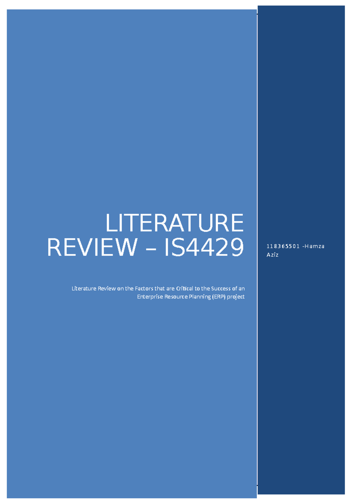 LIT Review IS4429 118365501 LITERATURE REVIEW IS Literature lit-review-is4429-118365501-literature-review-is-literature