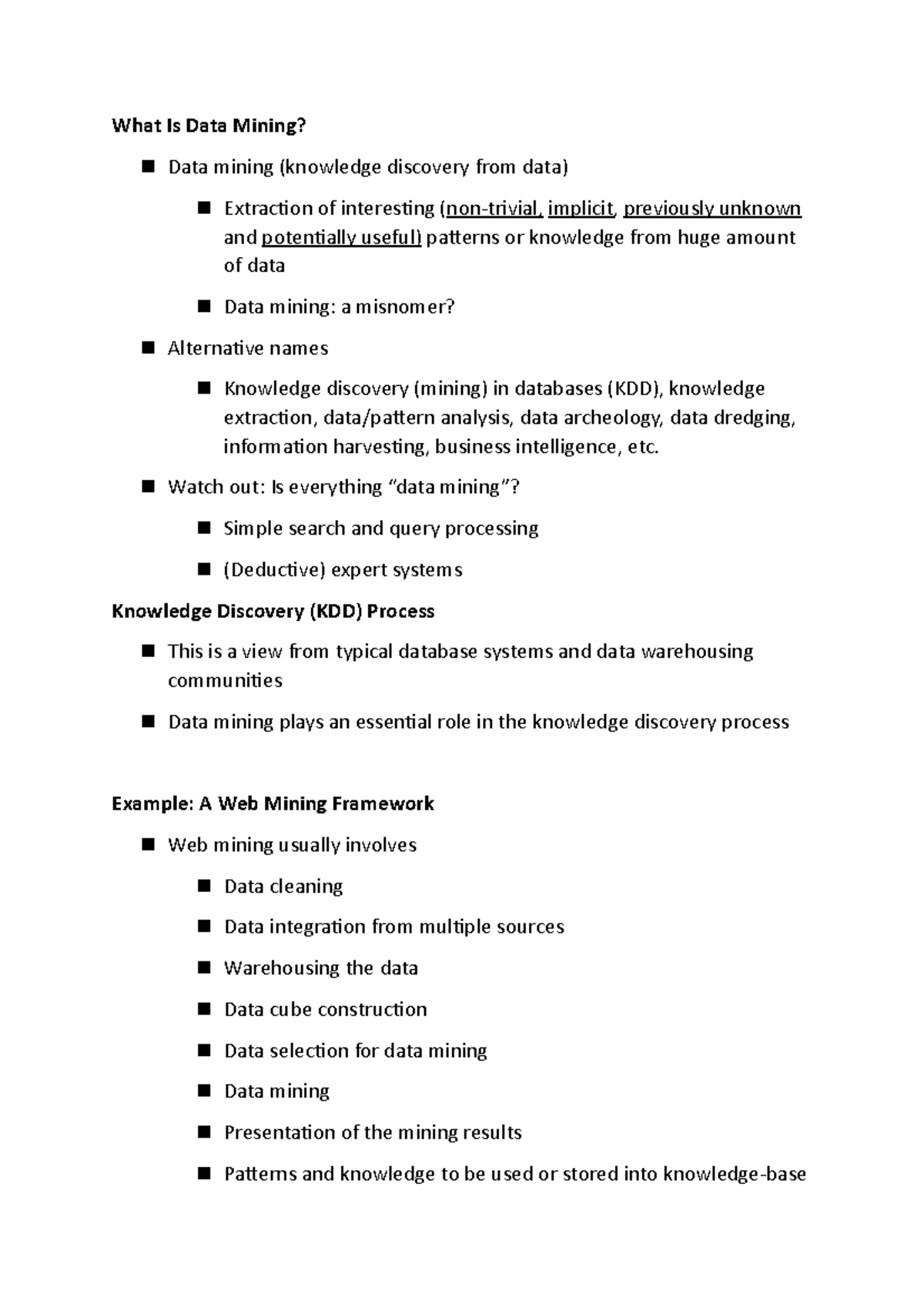 Data Mining Techniques and Applications - What Is Data Mining? Data mining (knowledge discovery ...