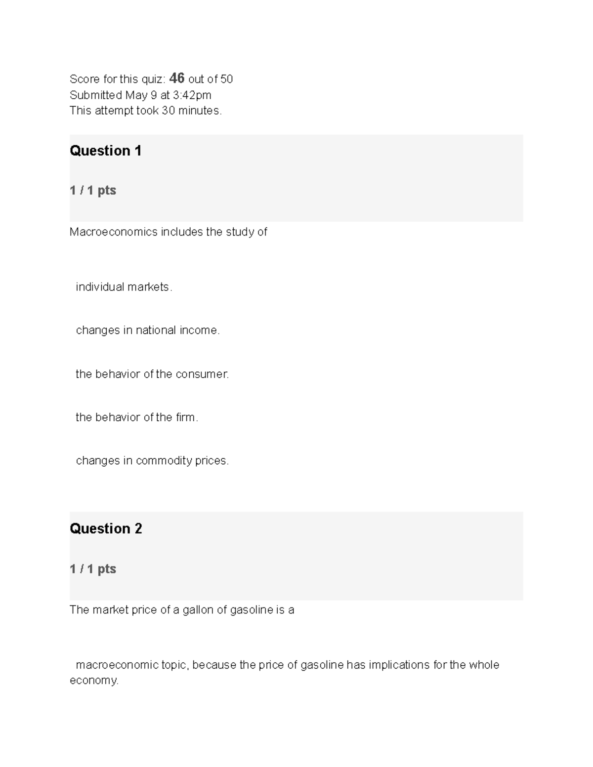 Macro final - Score for this quiz:Submitted May 9 at 3:42pm 46 out of ...