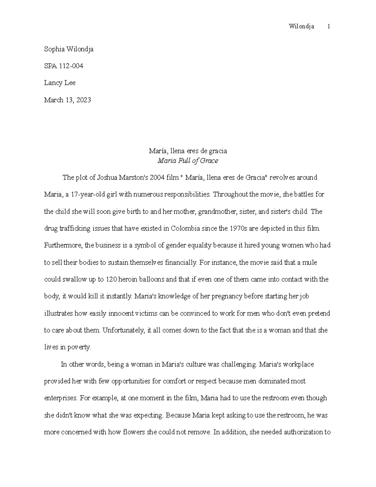 Hispanic Film Project (1) - Wilondja 1 Sophia Wilondja SPA 112- Lancy ...