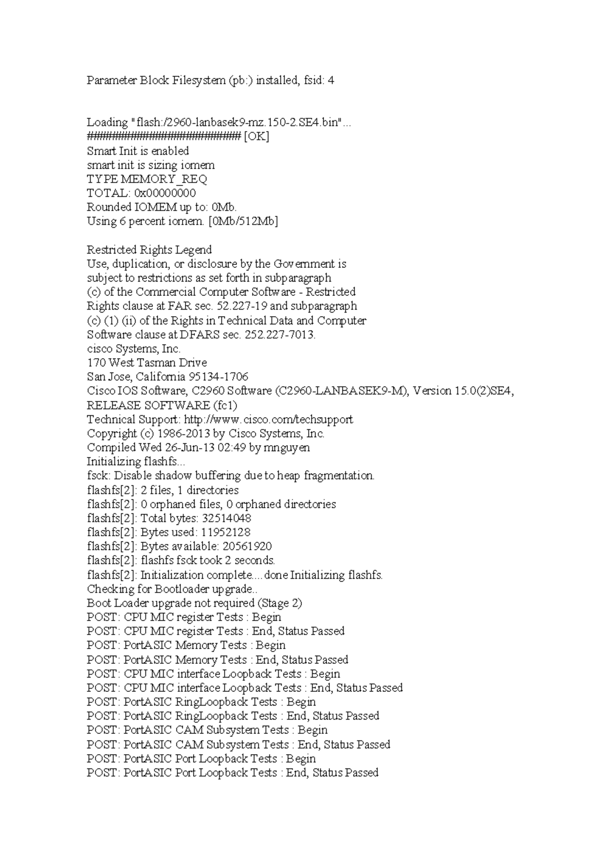 Swicth - hola - Parameter Block Filesystem (pb:) installed, fsid: 4 Loading - Studocu