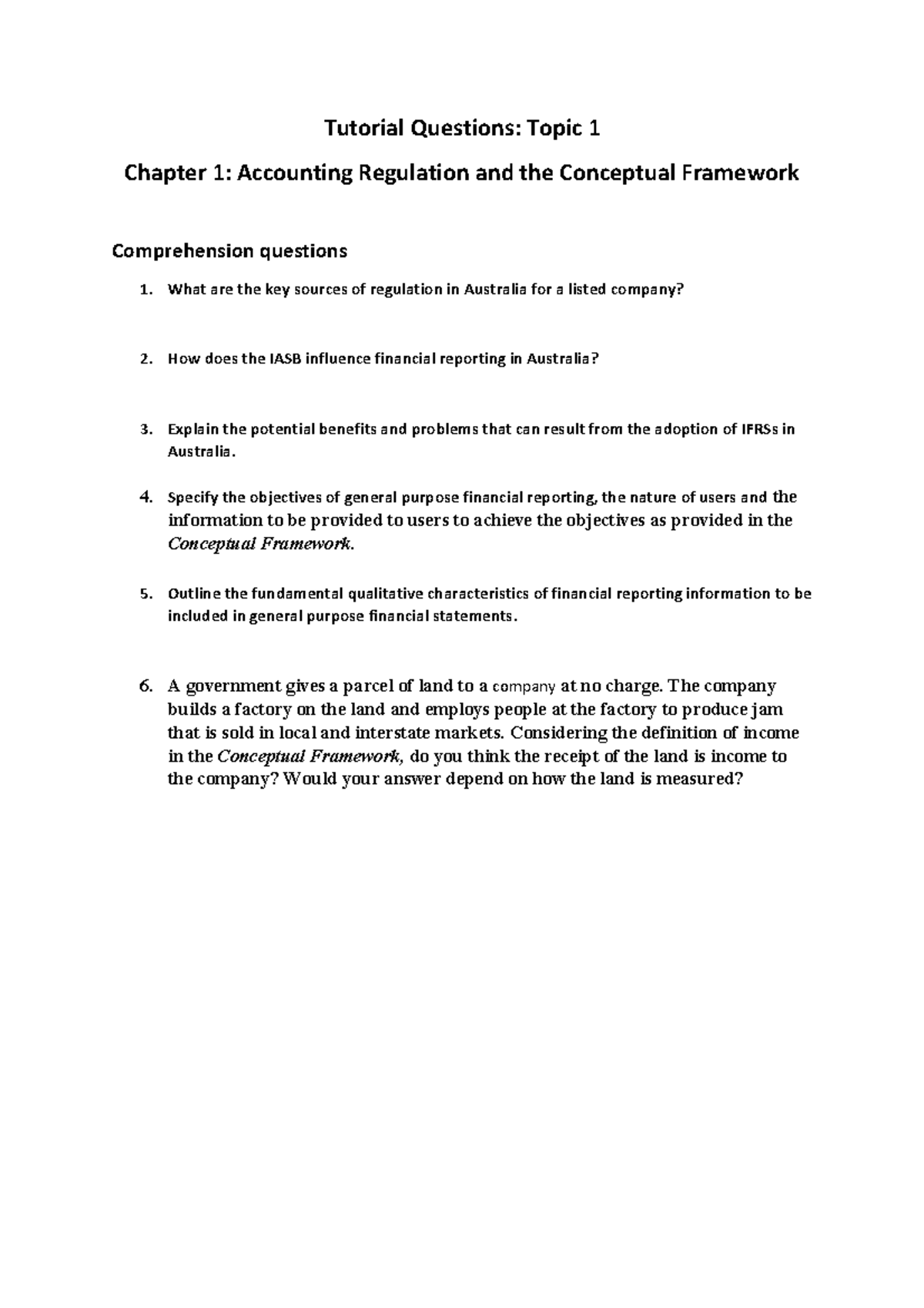 BUSN2015 S1 2021 Topic 1 Tutorial Questions - Tutorial Questions: Topic ...