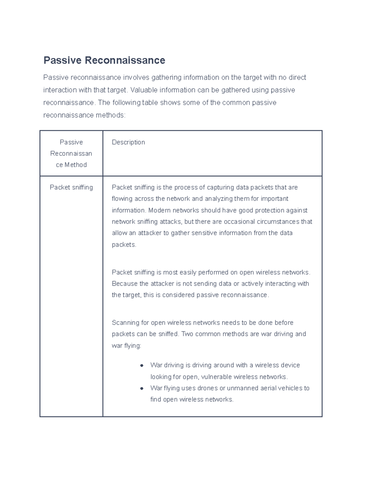 11.2.8 Reconnaissance Facts - Passive Reconnaissance Passive ...
