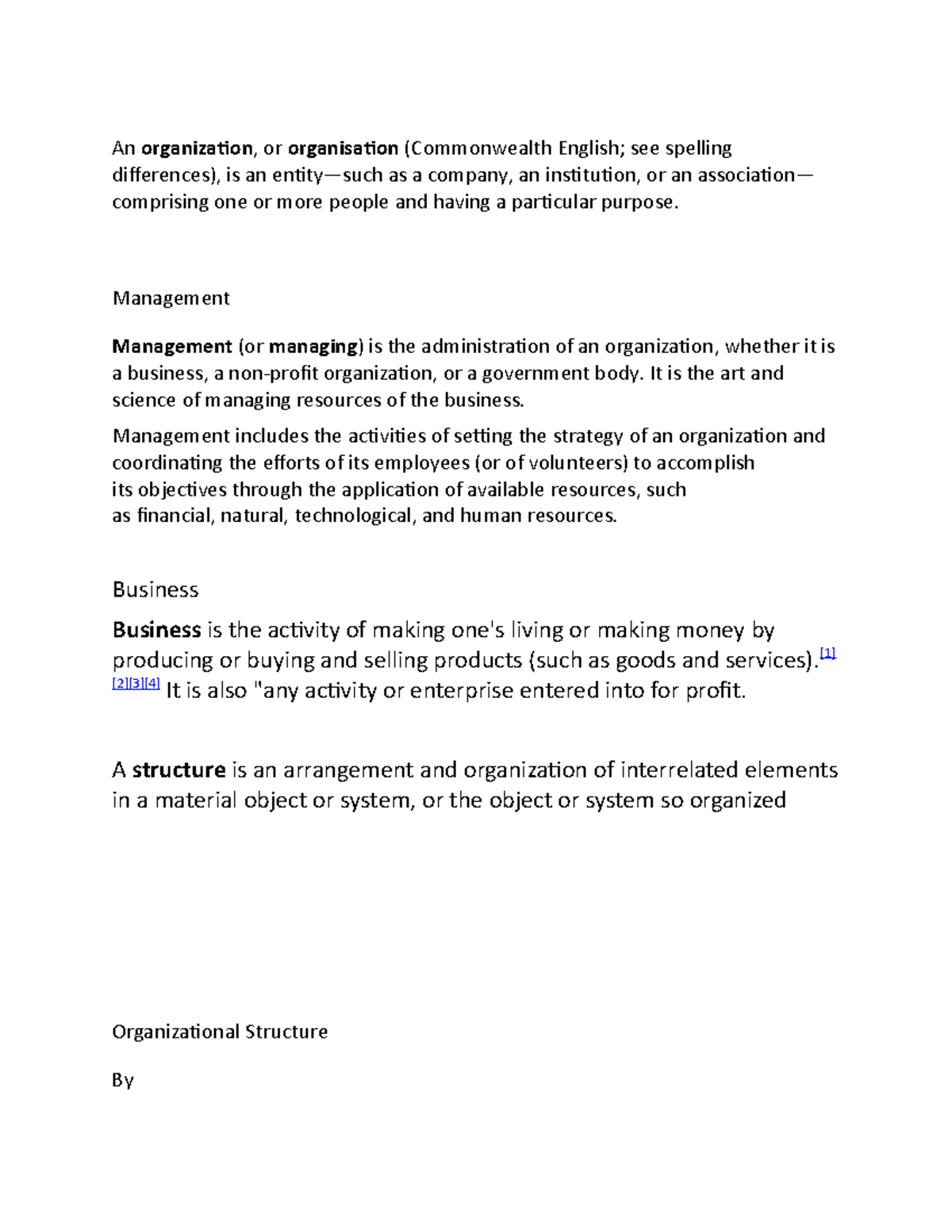 Organizational Structure - An organization, or organisation ...
