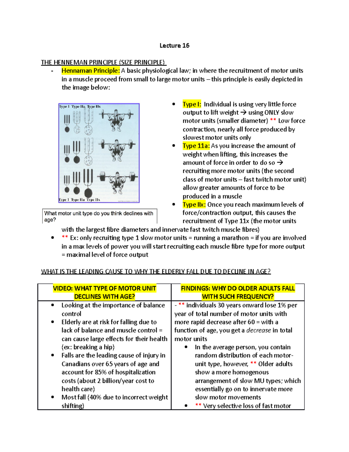 Lecture 16 Notes - Lecture 16 THE HENNEMAN PRINCIPLE (SIZE PRINCIPLE ...