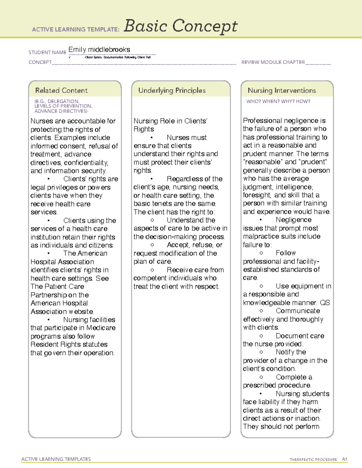 Active Learning Template Basic Concept-2 - NUR 324 - ACTIVE LEARNING ...