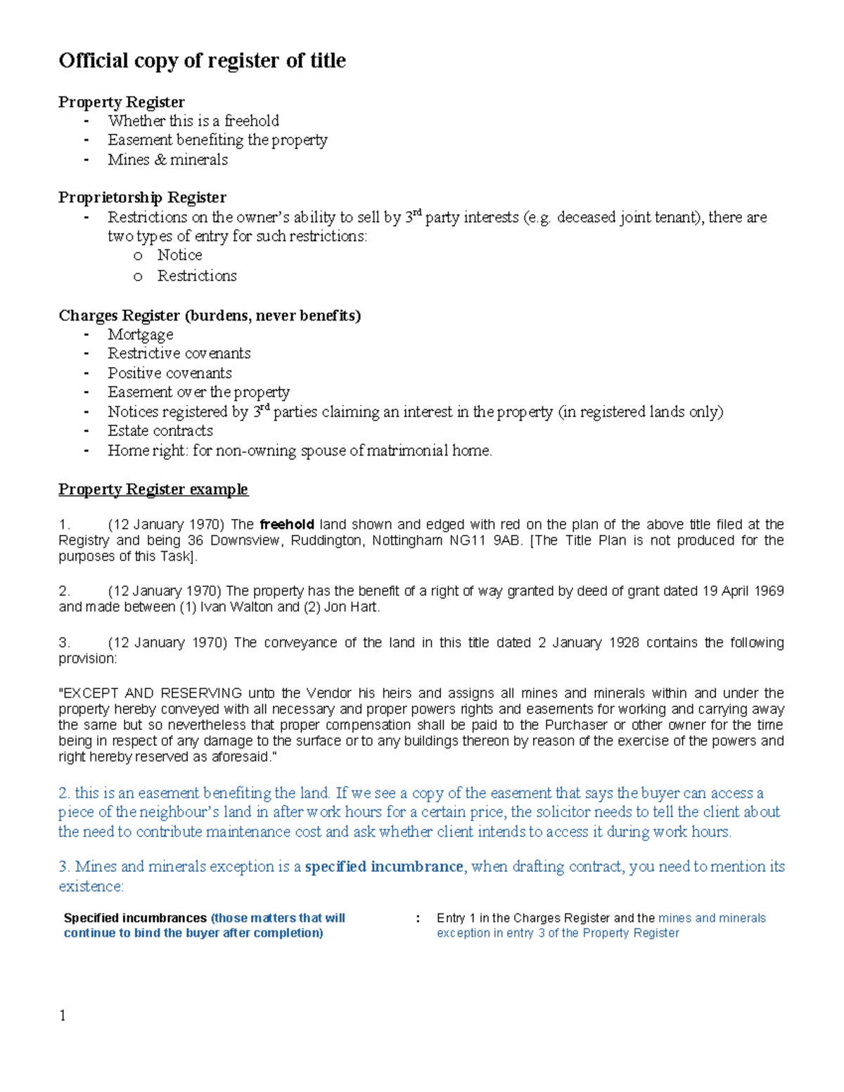 Official copy of register of title - Official copy of register of title ...
