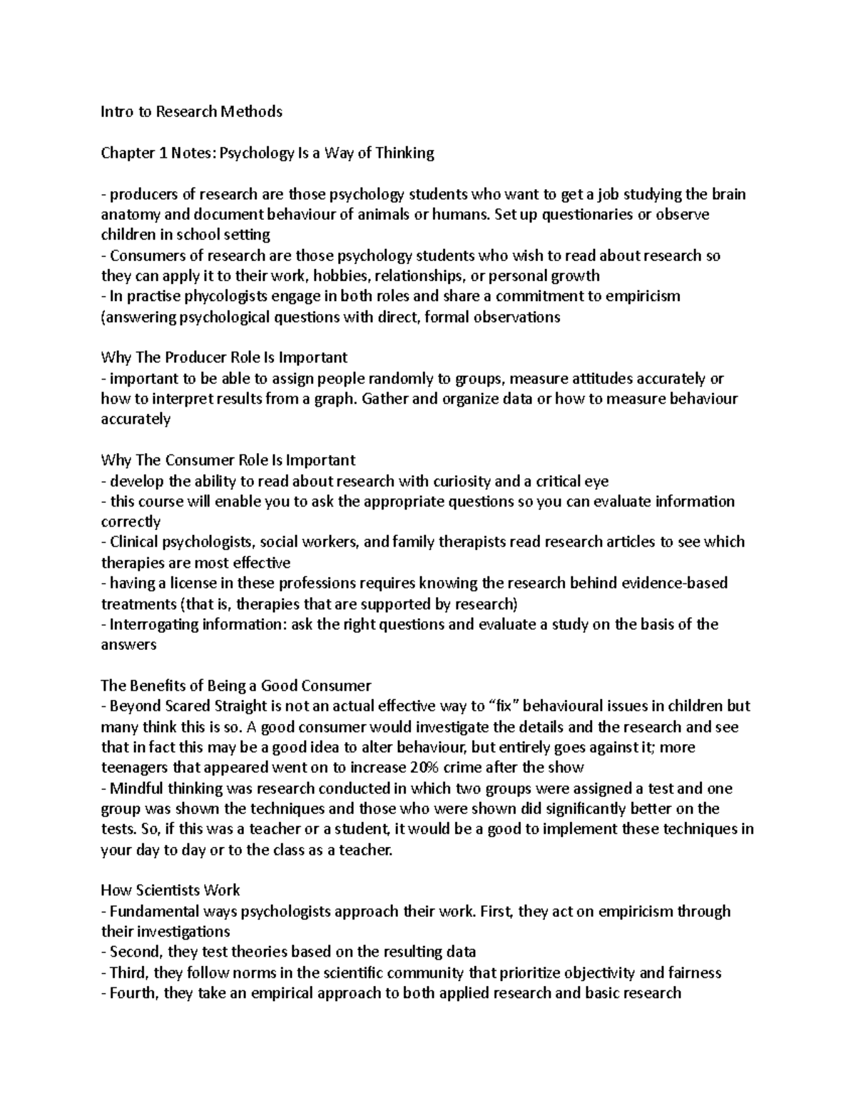 Intro to Research Methods Chapter Unit 1 - Intro to Research Methods ...