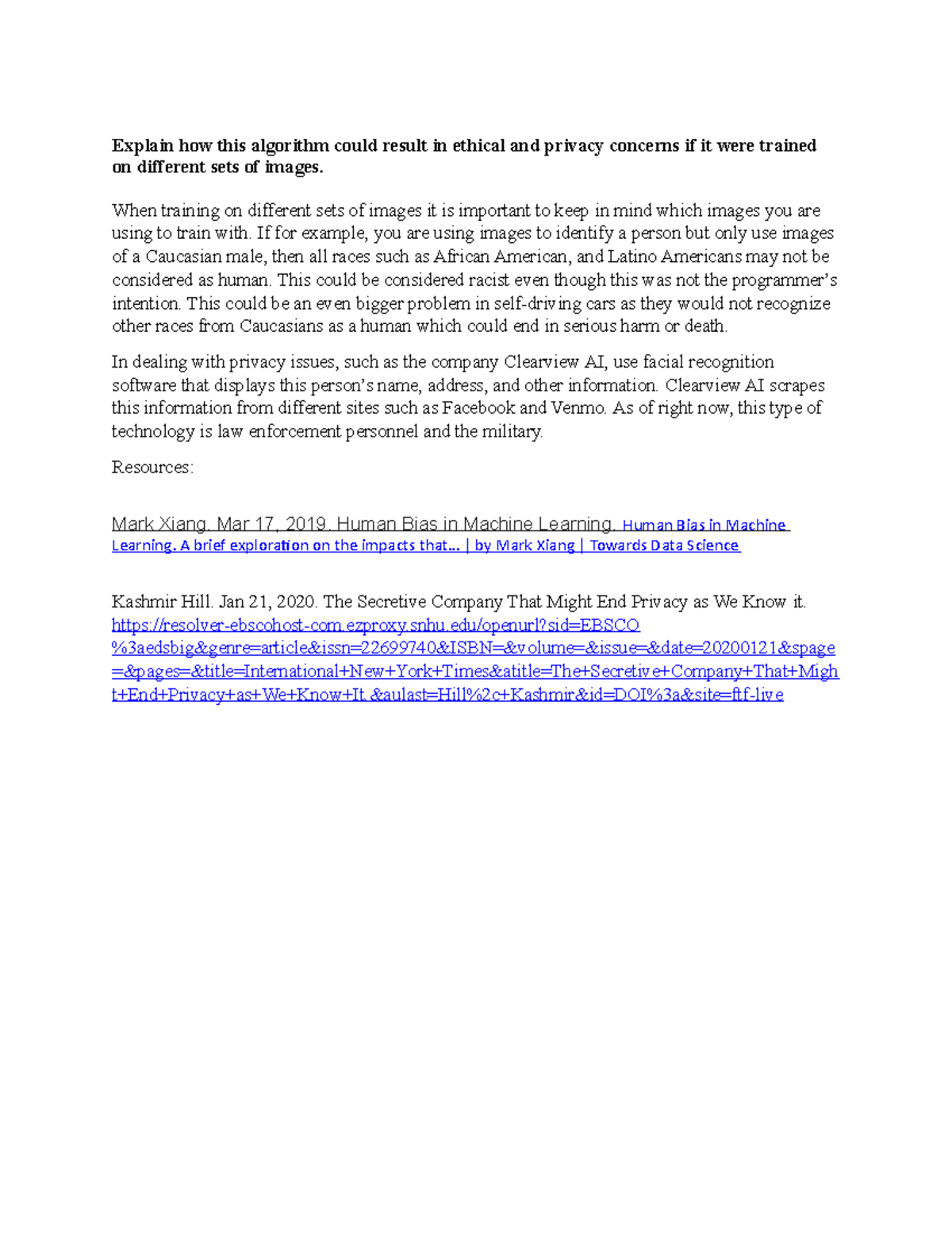 CS 370 Markdown Rough draft for assignment 3 - Explain how this algorithm could result in ...