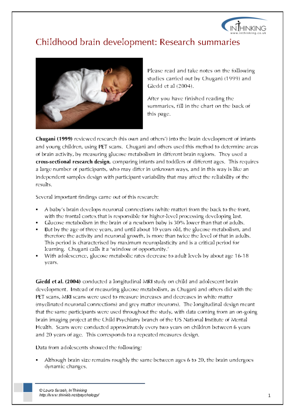 Brain-development-ws-rev - 1 © Laura Swash, InThinking thinkib ...