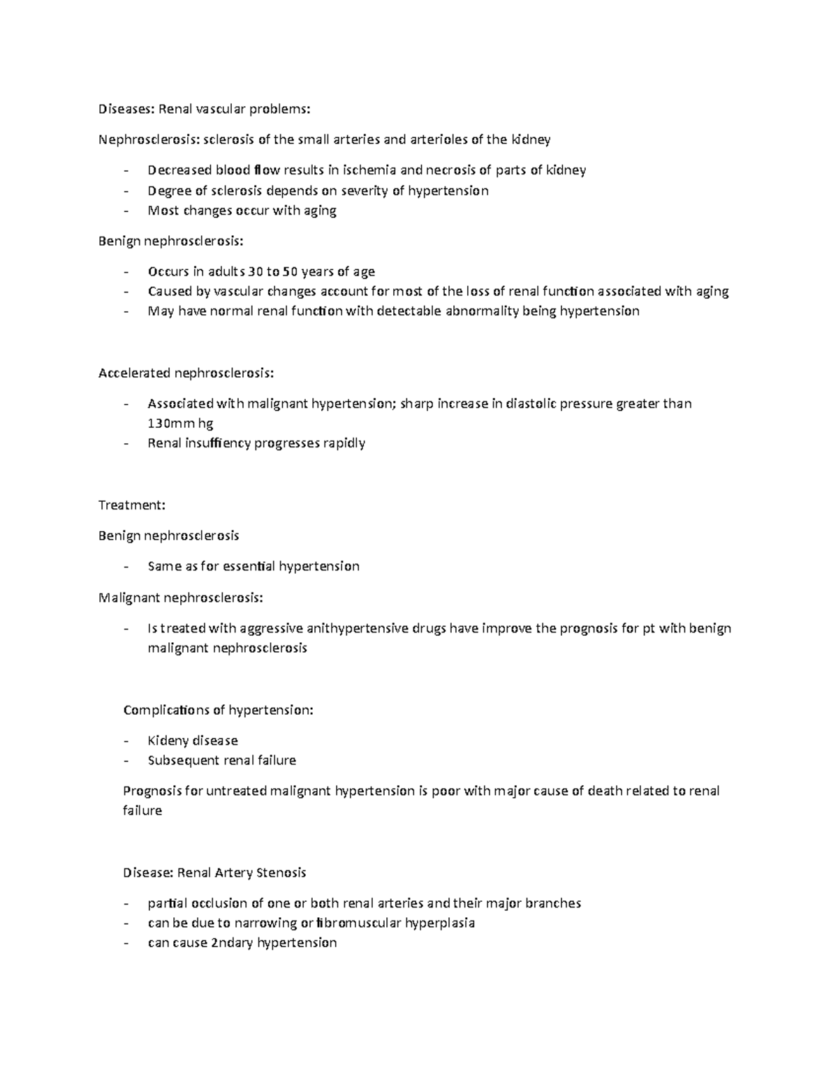 Renal vascular problems concept map - Diseases: Renal vascular problems ...