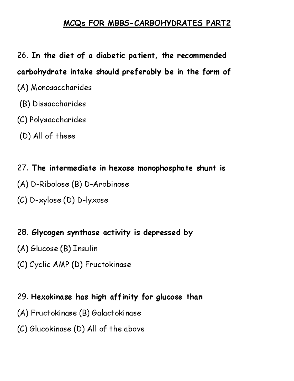 MCQs FOR MBBS 2 - multiple choice questions from the chemistry of ...