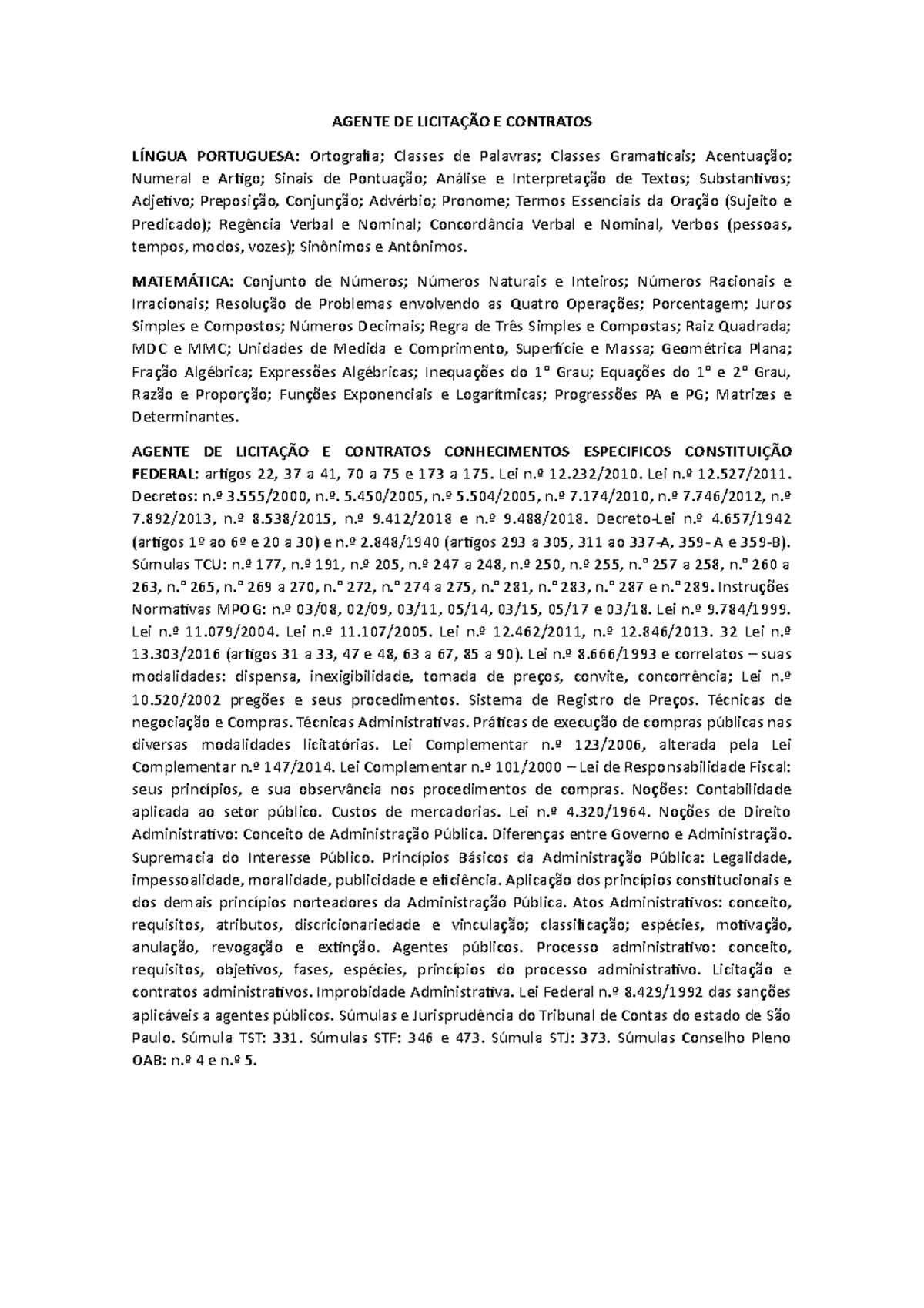Agente DE Licitação E Contratos - AGENTE DE LICITAÇÃO E CONTRATOS ...