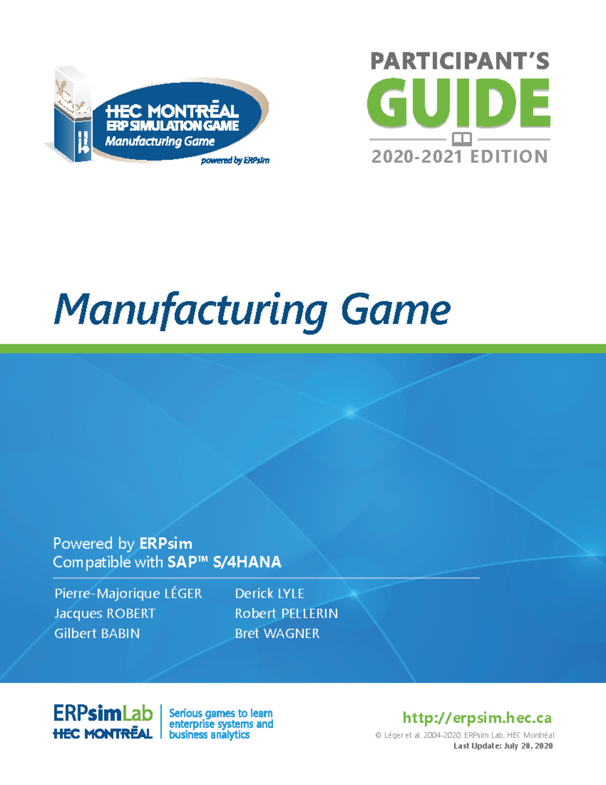2020-2021 Manufacturing Participants Guide - Manufacturing Game erpsim ...
