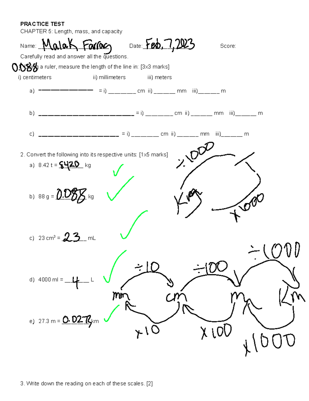 Malak Farrag - Y7 Chapter 5 Maths Practice test - PRACTICE TEST CHAPTER ...