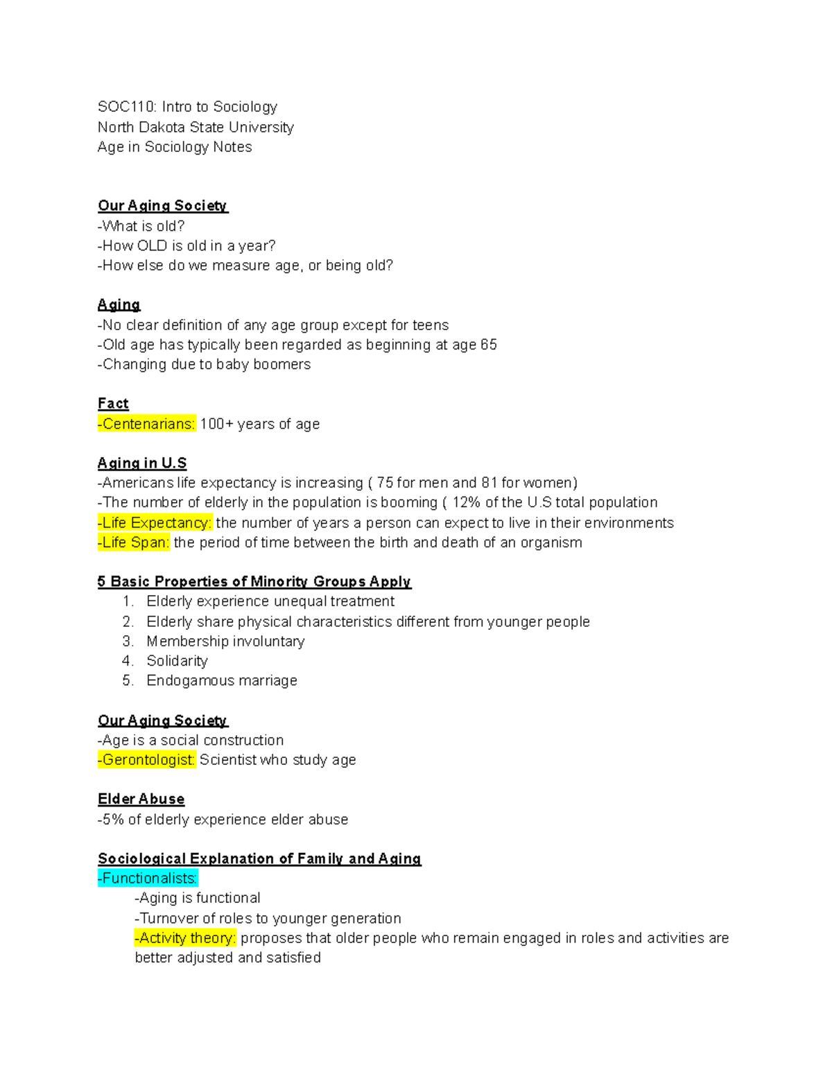 Age in Sociology - How aging is affecting society(Smith) - SOC110 ...